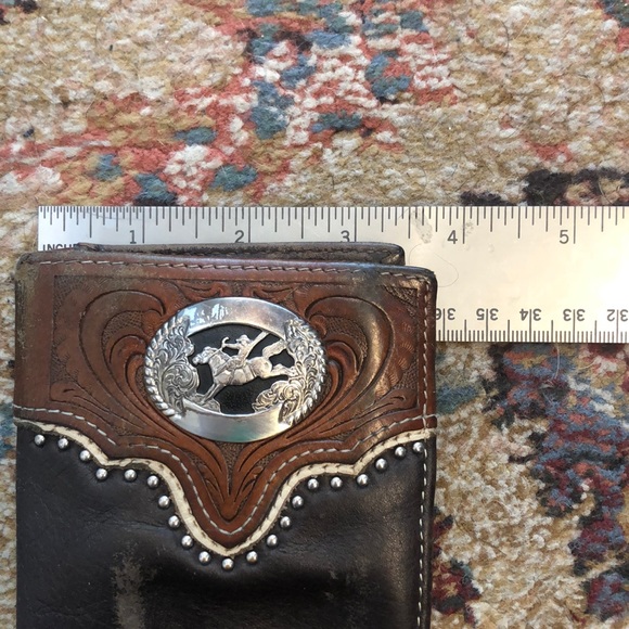 Accessories | Tooled Leather Checkbook Cover With Cowboy Vintage | Poshmark